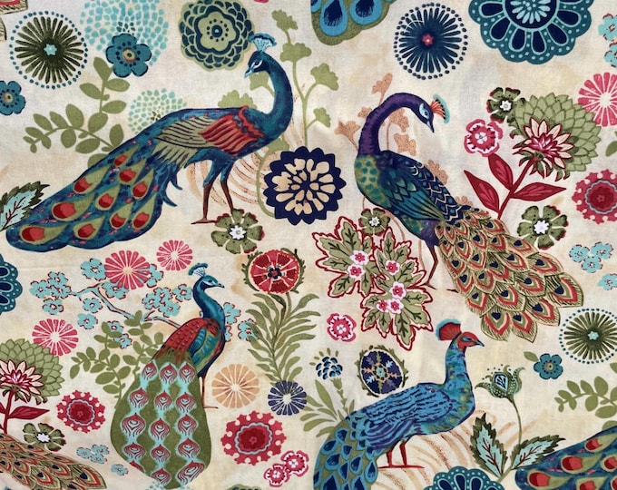 Royal Peacock Peacock All Over Fabric Jennifer Brinley Spring Creative ...