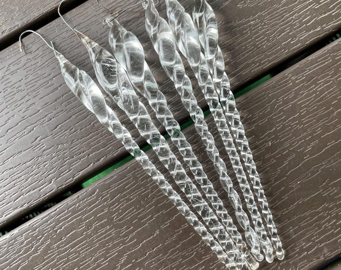 Vintage Icicles Glass Silvestri Icicles Ornament Decoration Iridescent ...