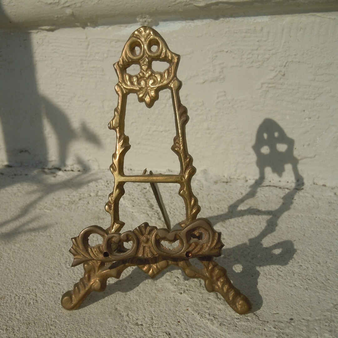 Brass Plate Holder, Small Brass Easel, Plate Stand, Brass Book Keeper ...