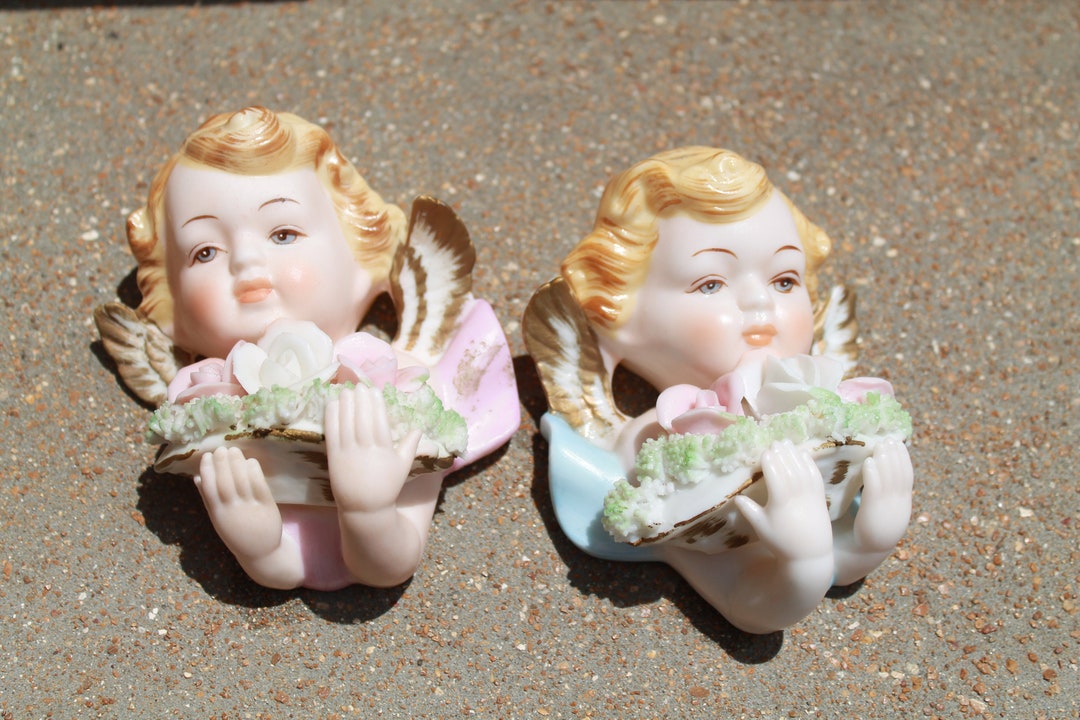 Tilso Angels Cherubs Holding Flowers Wall Hanging Matte Finish ...