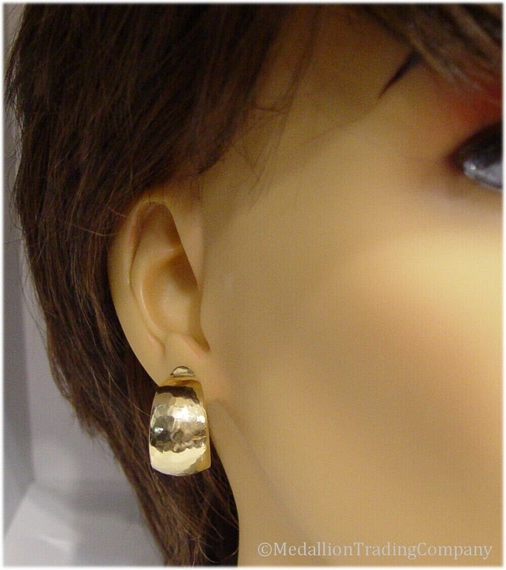 Rare James Avery 14k Yellow Gold Medium Hammered Bola Post Hoops .95 Inch box - Etsy