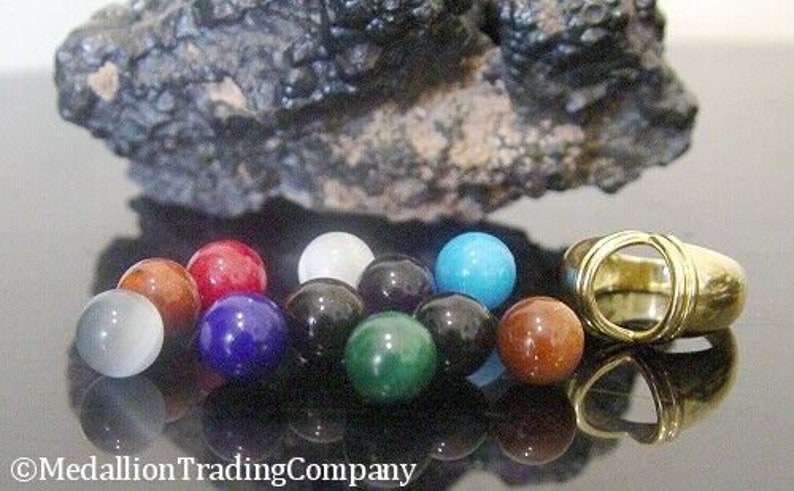 Vintage 18k Yellow Gold Interchangeable Ring + 10mm Orbis Spheres Size ...