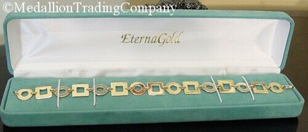 9+grams 14k Yellow Gold Eternagold© 12mm Geometric Square Circle Link ...