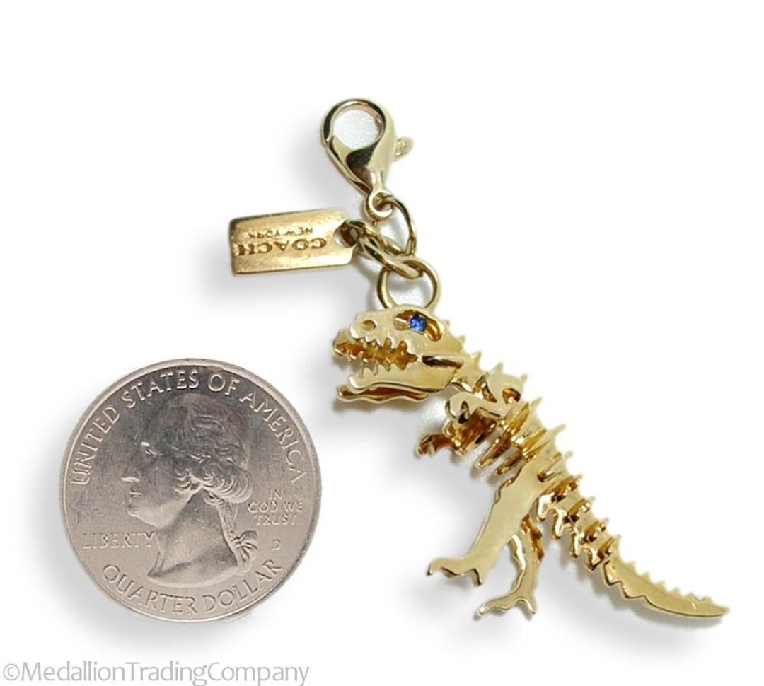 14k Solid Gold Coach Large Rexy Dinosaur Charm Limited Edition 55/75 12 ...