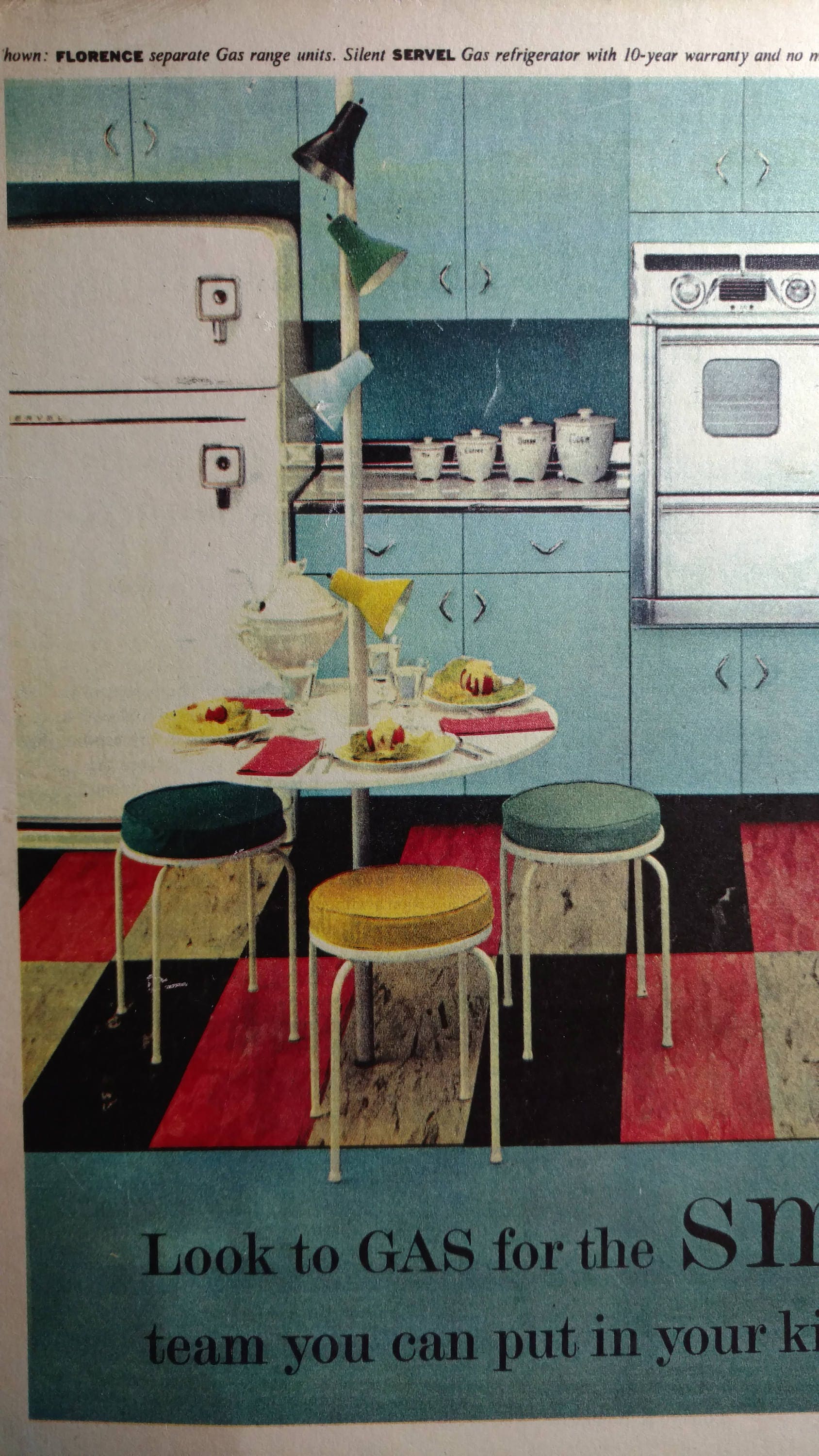 Natural Gas Advertising Poster Midcentury Kitchen 8 X 11 Inch Cardstock ...