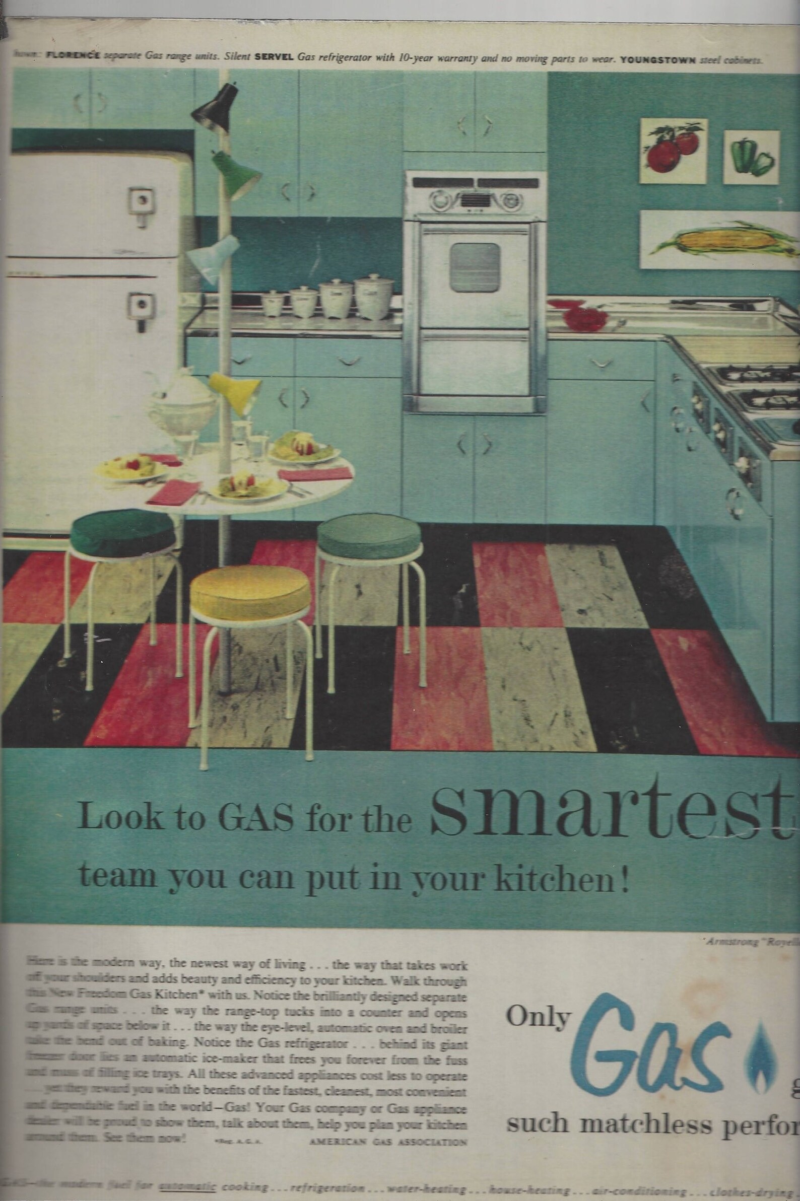 Natural Gas Advertising Poster Midcentury Kitchen 8 X 11 Inch Cardstock ...