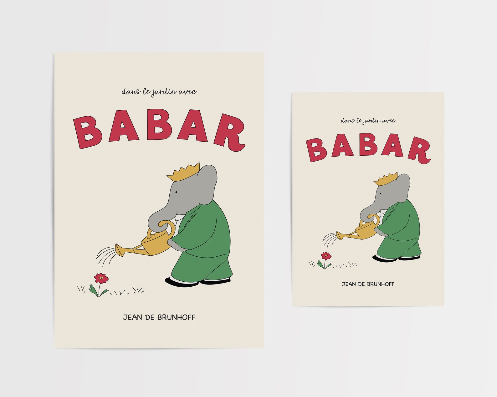 Babar the Elephant Gardening Print, BABAR, Nursery Print, Kids Bedroom ...