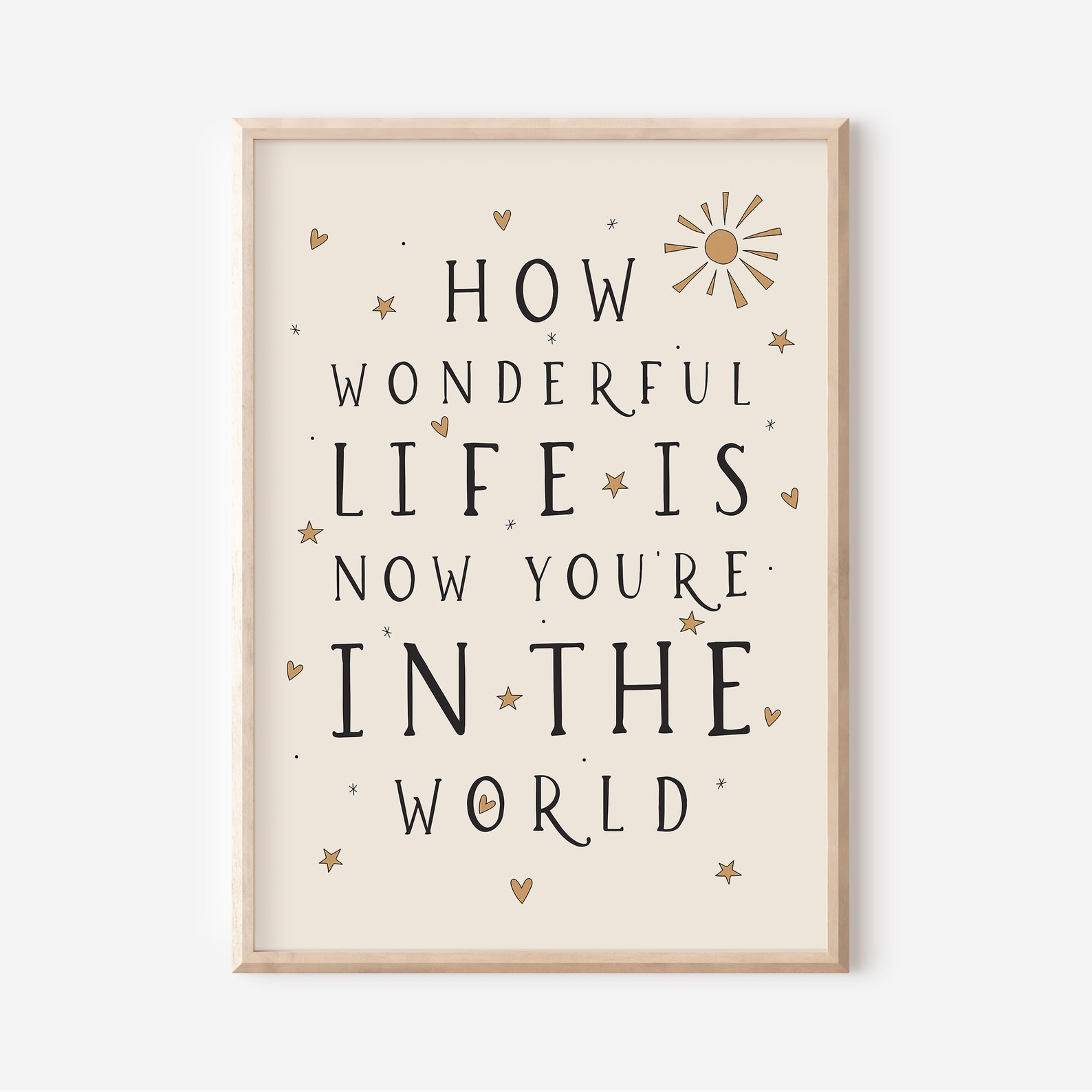 How Wonderful Life is Now You're in the World, Nursery Print, Kids ...