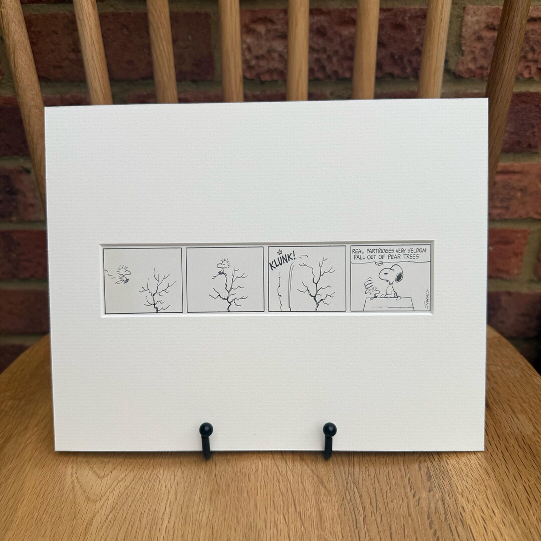 Peanuts Snoopy Cartoon Strip Mounted Print, Upcycled Rescuedbook Page ...