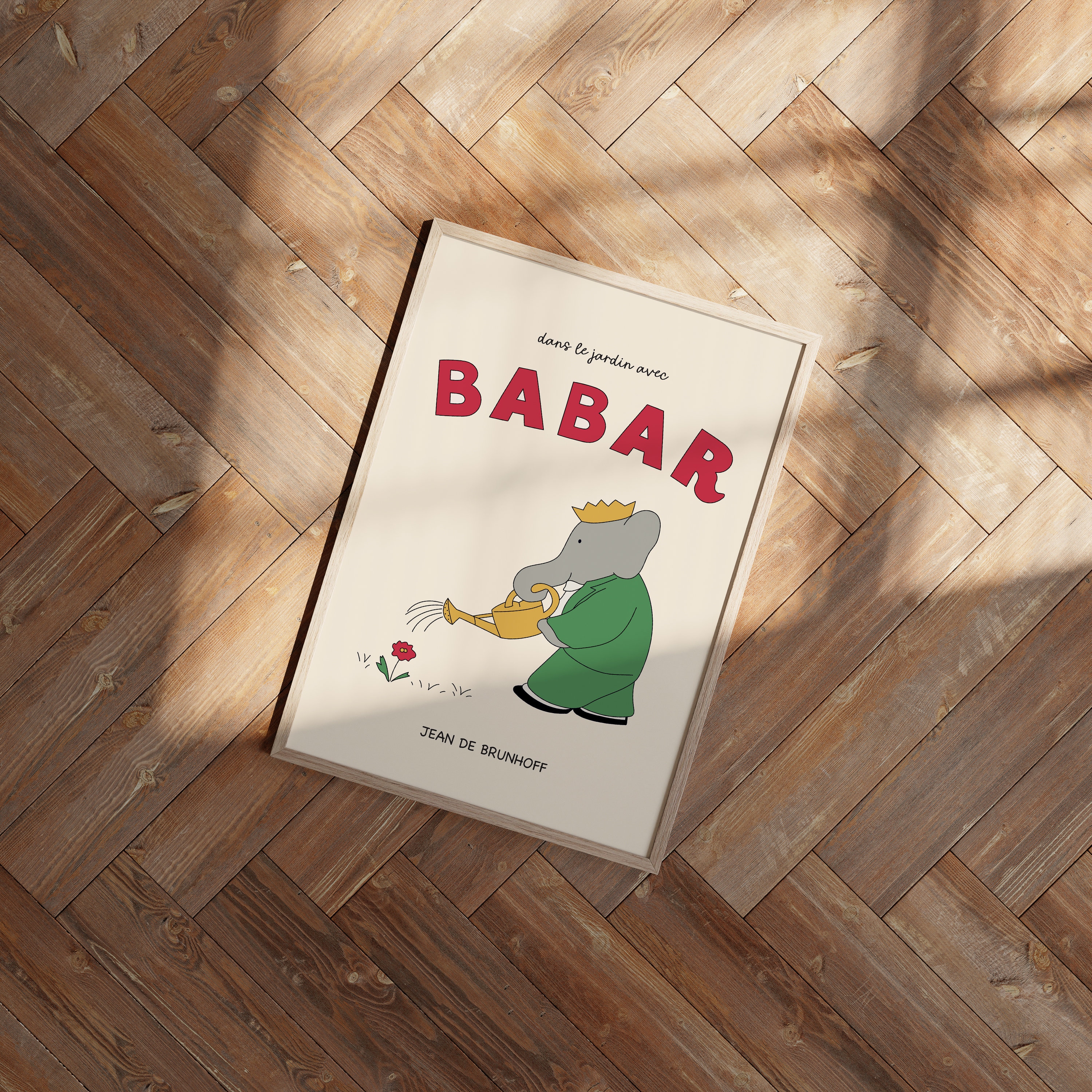 Babar the Elephant Gardening Print, Jean De Brunhoff Illustration ...