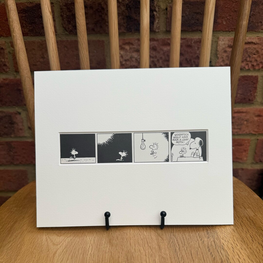 Peanuts Snoopy Cartoon Strip Mounted Print, Upcycled Rescuedbook Page ...
