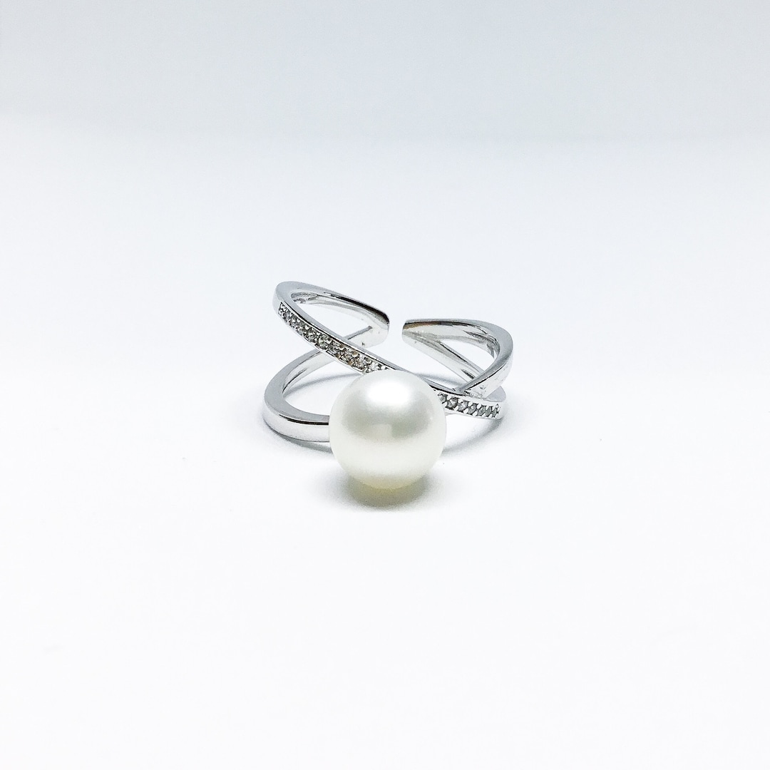 Heureux Bijoux-Perle anneau - AAA perle d’eau douce de couleur blanche ...
