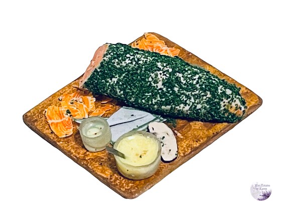 scale one inch salmon,Incredible Detail Dollhouse miniature salmon,fish ...