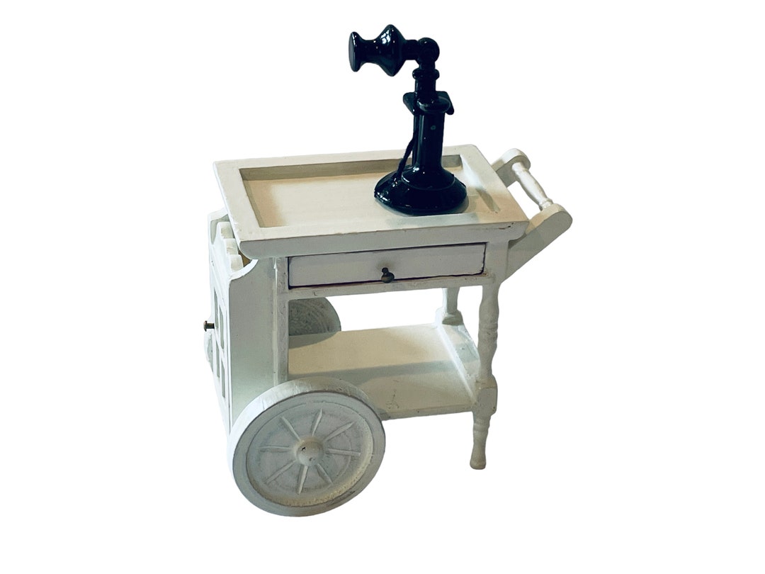Dollhouse Miniature 1” Scale White Tea Cart - Etsy