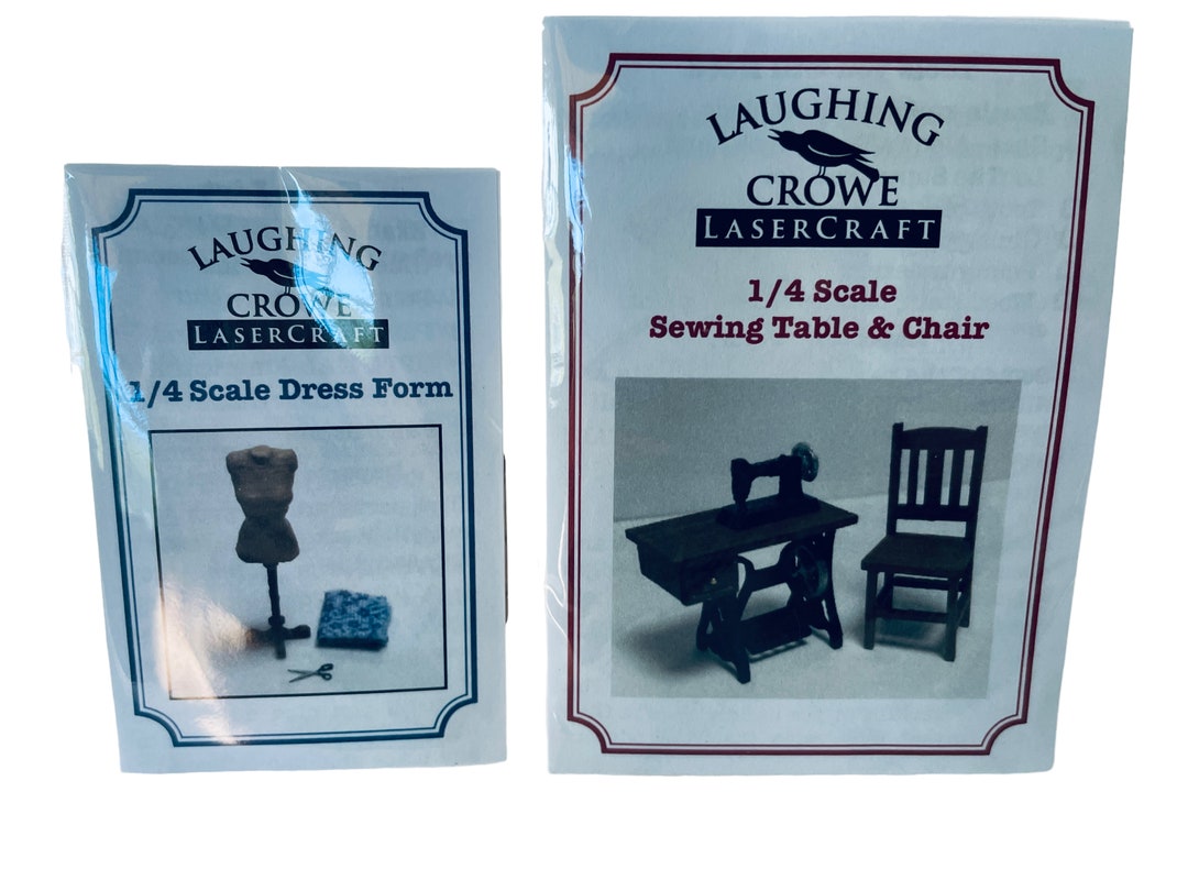 Dollhouse Miniature 1/4 Scale Dress Form or Sewing Table Laughing Crowe ...