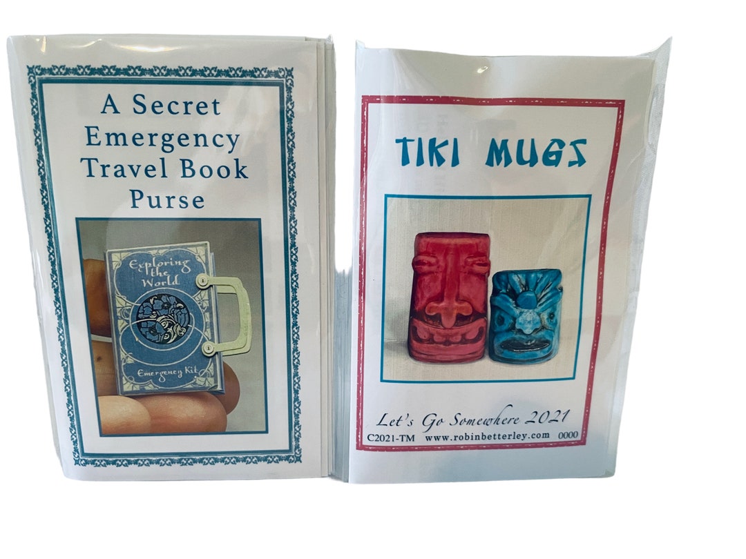 Dollhouse Miniature Robin Betterley Secret Emergency Book Purse or Tiki ...