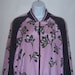 St. John Lavender Grey Gray Flower Floral Print Zip Front Silk Jacket 6 ...