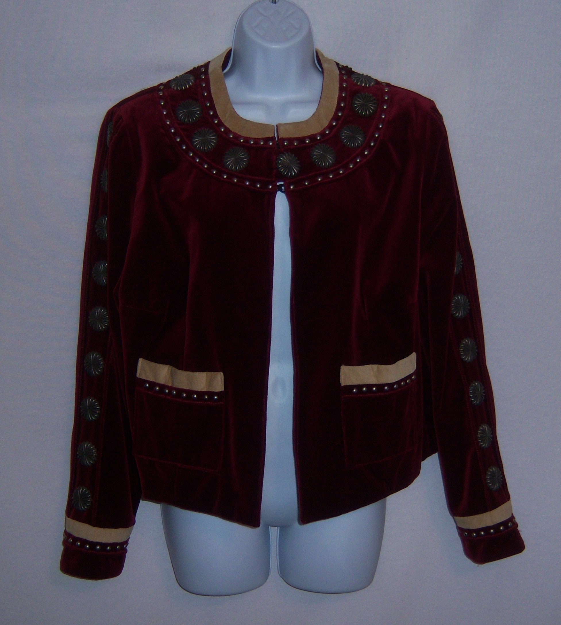 Vintage Double D Ranchwear Burgundy Velvet Suede Trimmed - Etsy