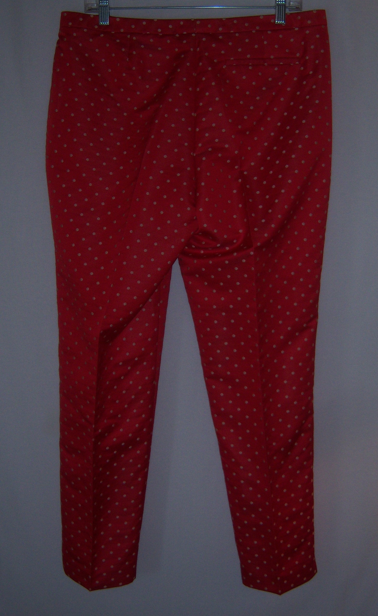 Vintage Doncaster Red Ecru Embroidered Polka Dots Dot Pants 12 Career ...