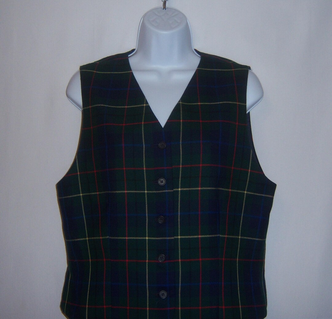 Vintage Pendleton Signature Tartan Plaid Wool Vest 8 10 Medium M Waist ...