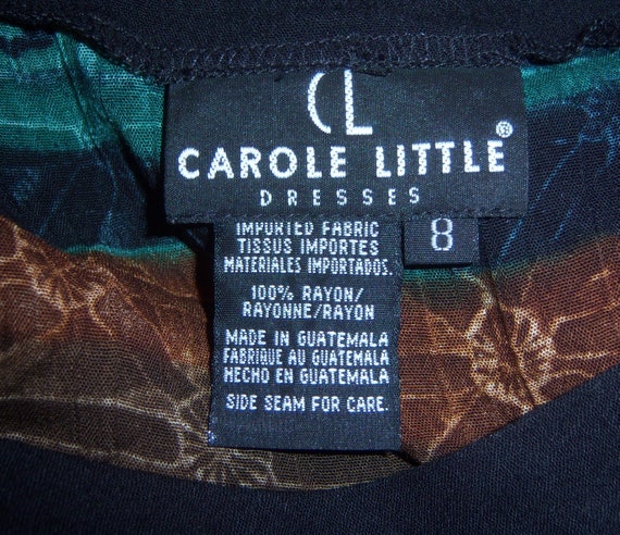 Vintage Carole Little Black Taupe Green Tribal Abstra… - Gem