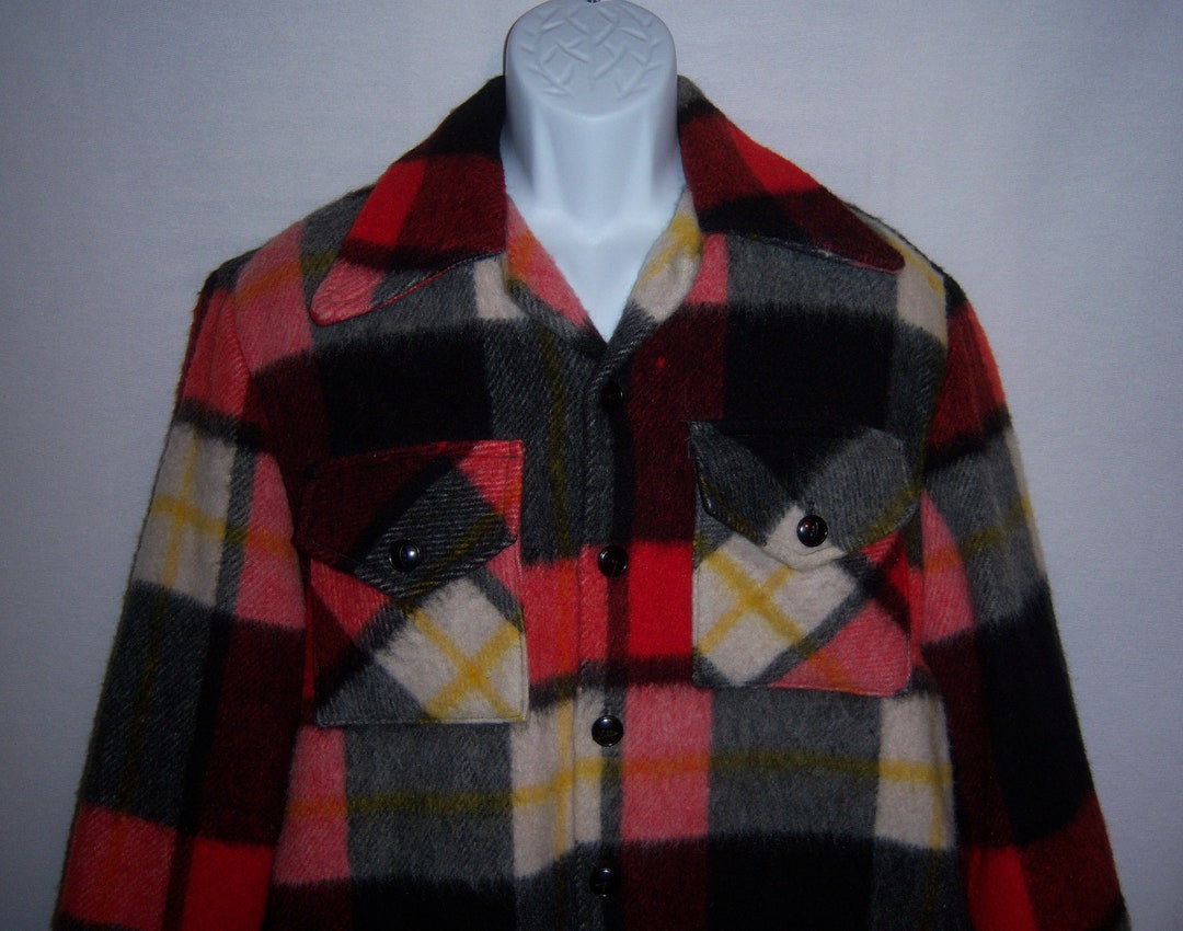 Vintage Pheasant Hunt by Gerhard Kennedy Red off White Black Plaid ...