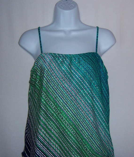 Vintage De Weese Design Navy Blue Green White 2 Piece… - Gem
