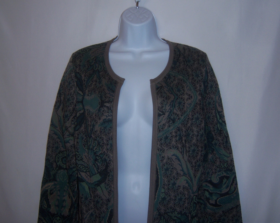 Vintage Peruvian Connection Blue Paisley Pattern Tunic Length Duster ...
