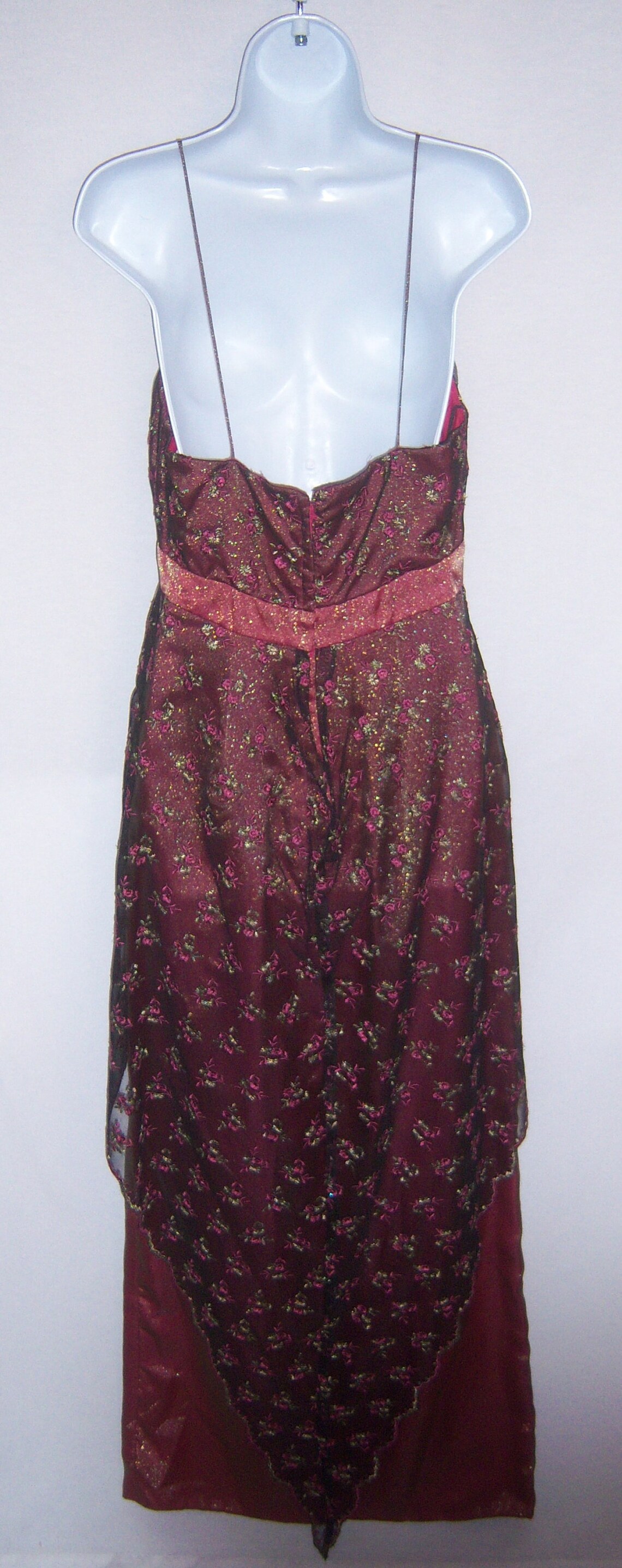 Vintage Mike Benet Formals Aubergine Plum Gold Embroidered Column Prom ...
