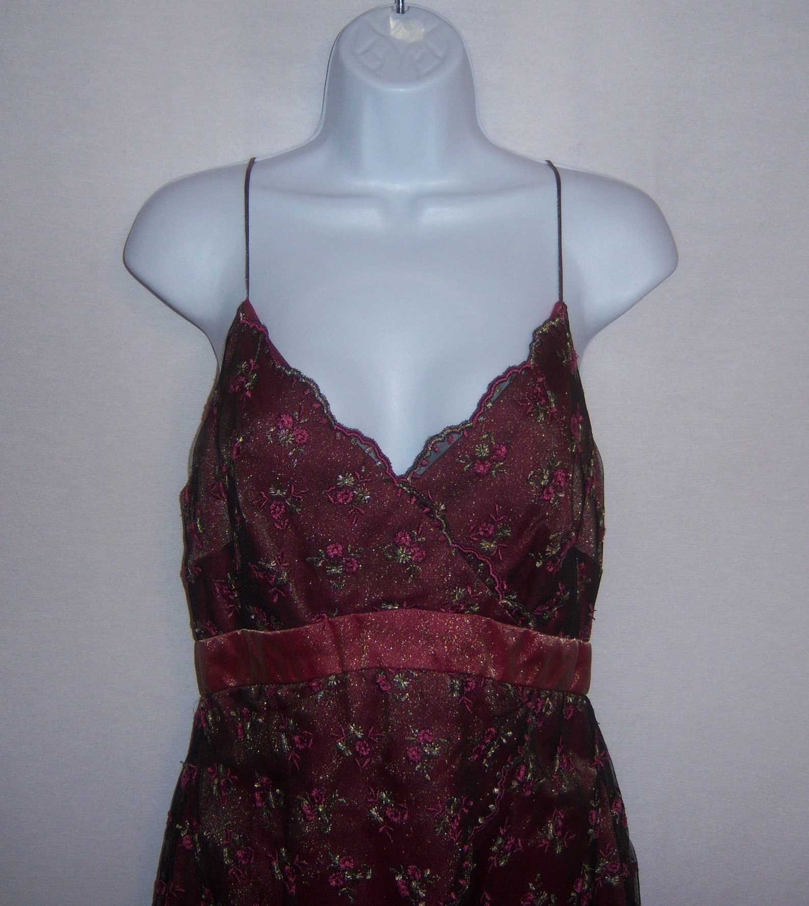 Vintage Mike Benet Formals Aubergine Plum Gold Embroidered Column Prom ...
