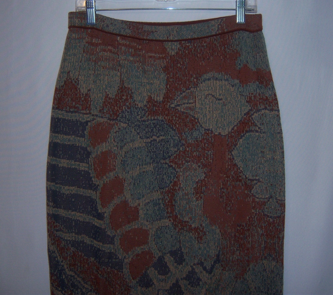 Vintage Peruvian Connection Copper Blue Bird Pattern Print Knit Sweater ...