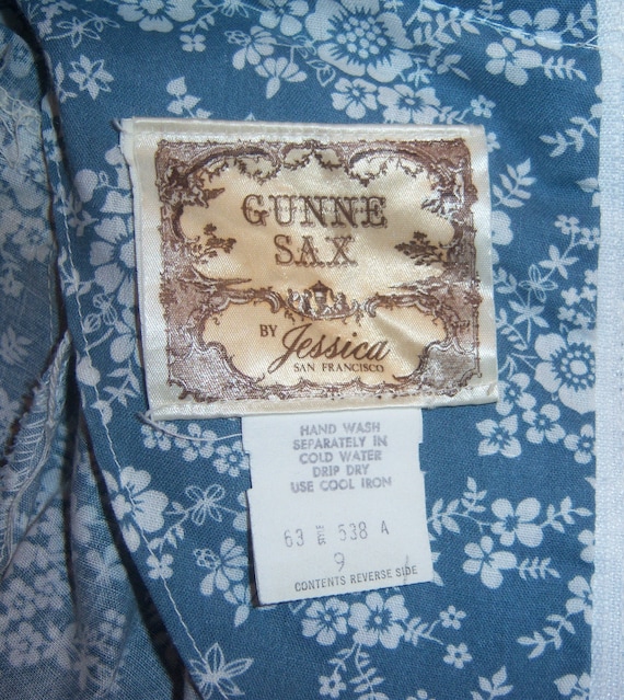 Vintage Gunne Sax by Jessica Cornflower Blue Calico P… - Gem