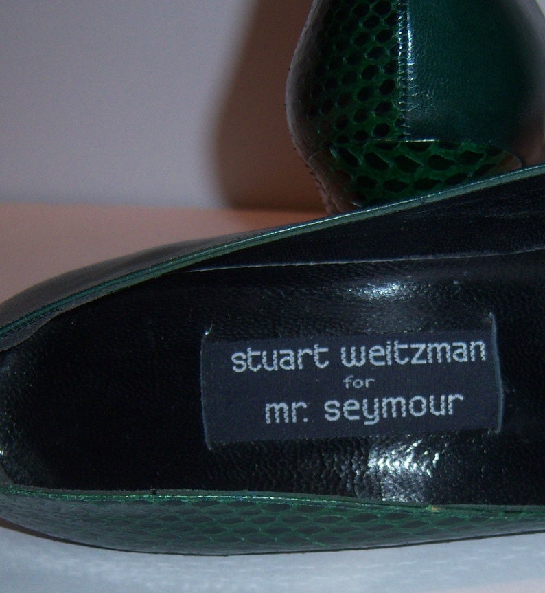 Vintage Stuart Weitzman for Mr. Seymour Dark Pine Green Snakeskin and ...