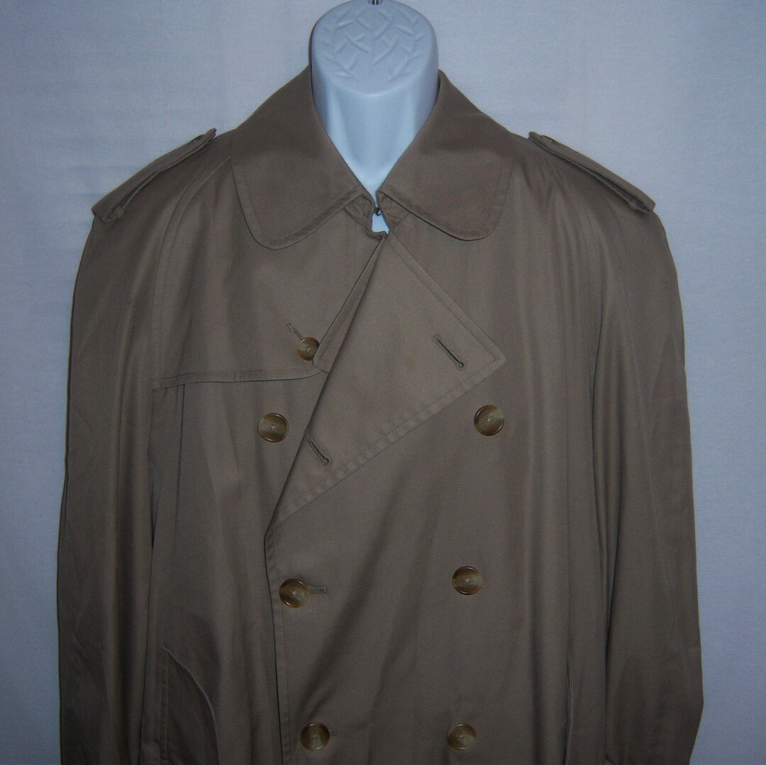 Vintage Austin Reed Classic Khaki Wool Line Trench Rain Coat Jacket 38 ...