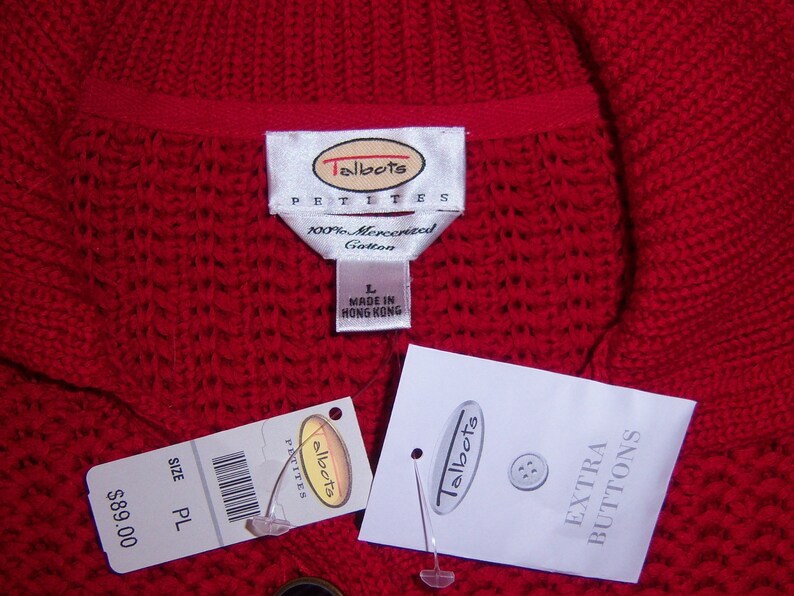 Vintage Talbots Red Mercerized Fly Away Cotton Cardigan | Etsy