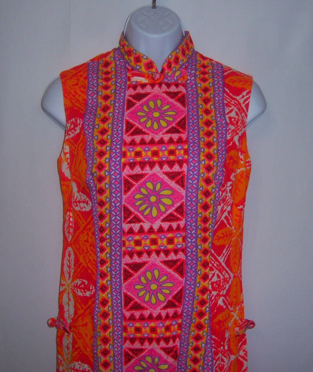 Vintage Ja Na Hawaii Hawaiian Orange Hot Pink Polynesian Tropical ...