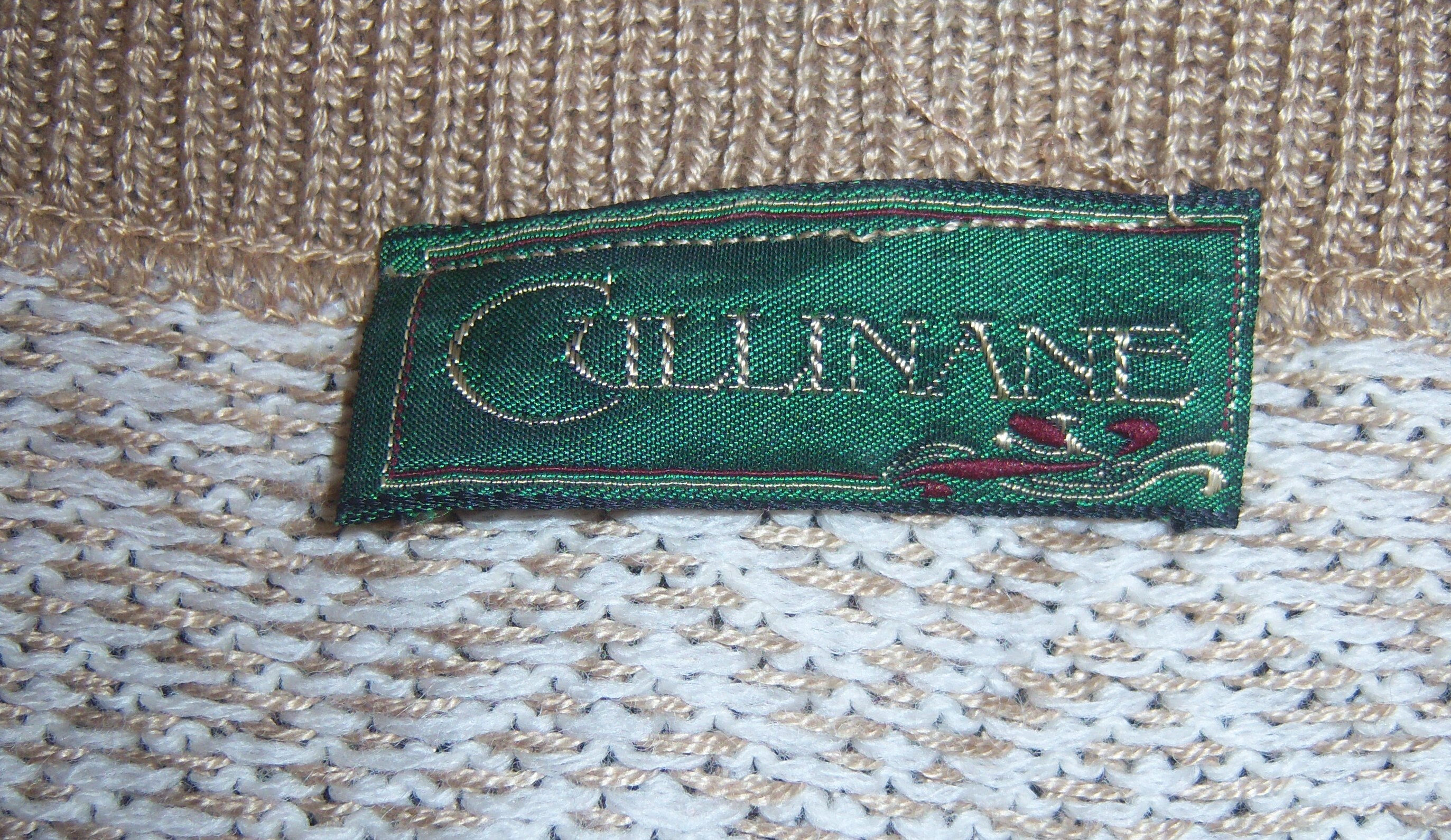 Vintage Cullinane Taupe Ecru Herringbone Tween Floral Flower Border ...