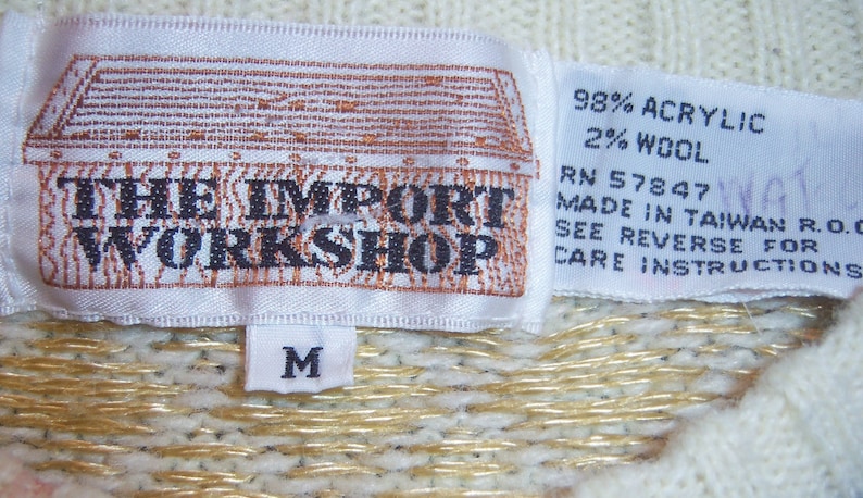 Vintage the Import Workshop Ivory Cream Purple Gold Dark Pine Green ...