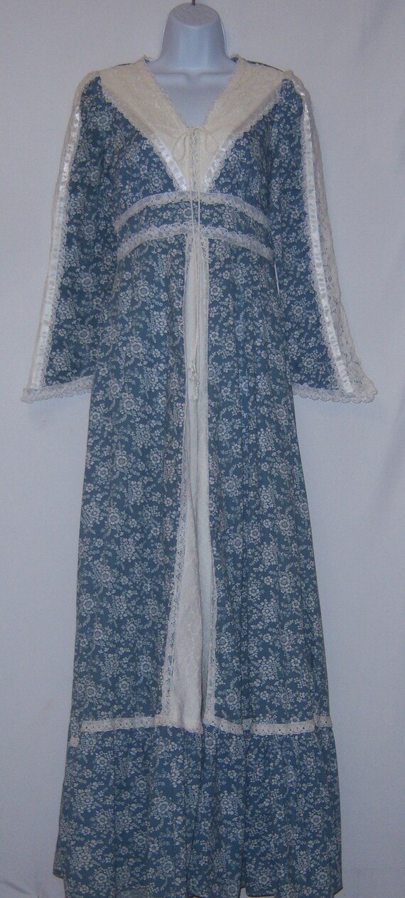 Vintage Gunne Sax by Jessica Cornflower Blue Calico P… - Gem