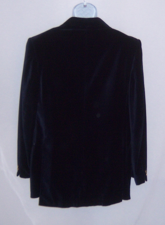 Vintage Cortefiel Midnight Navy Blue Velvet Leather T… - Gem