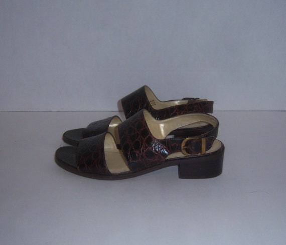 Vintage Pappagallo Brown Moc Croc Crocodile Alligator… - Gem