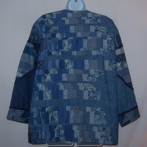 Vintage Blue Quilted Quilt Jacket Coat Extra Large XL Hand Sewn Art to ...