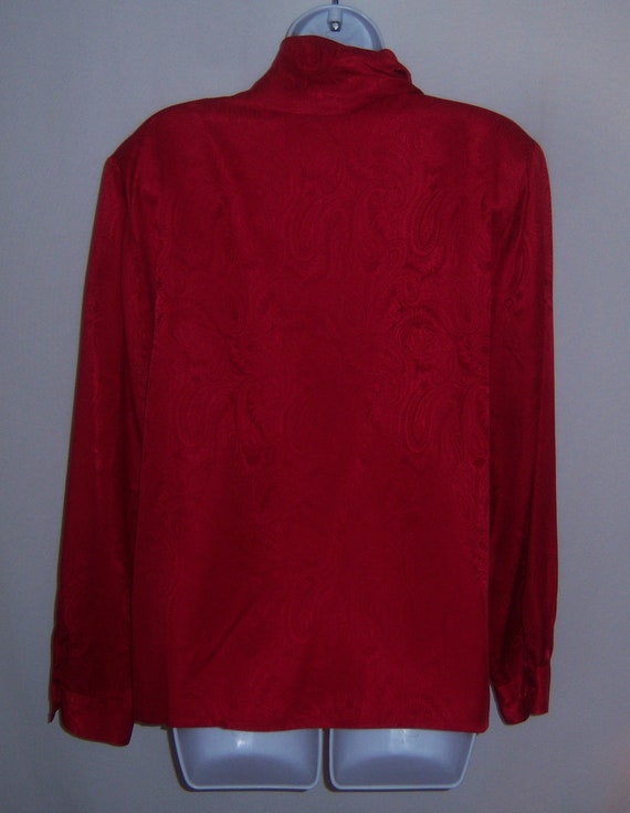 Vintage Austin Reed Red Paisley Print Silk Blouse Shi… - Gem