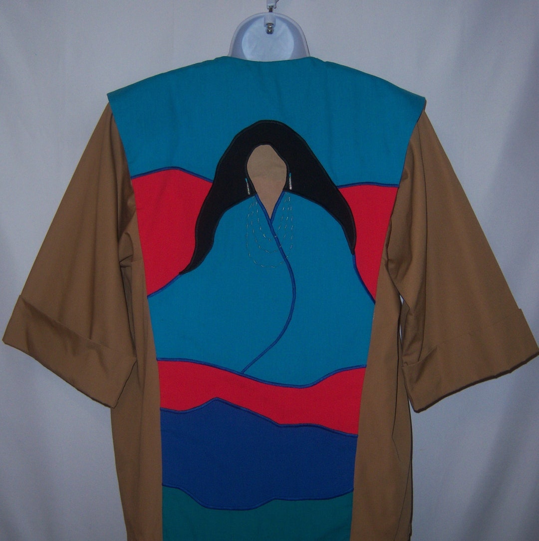 Vintage Two Friends Kareen La K Khaki Turquoise Cherokee Indian ...
