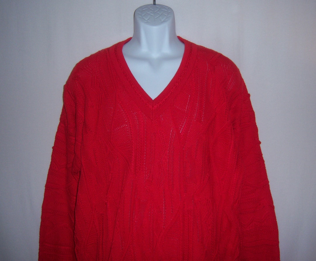 Vintage Tundra of Canada True Red Mercerized Cotton Sweater Medium M ...