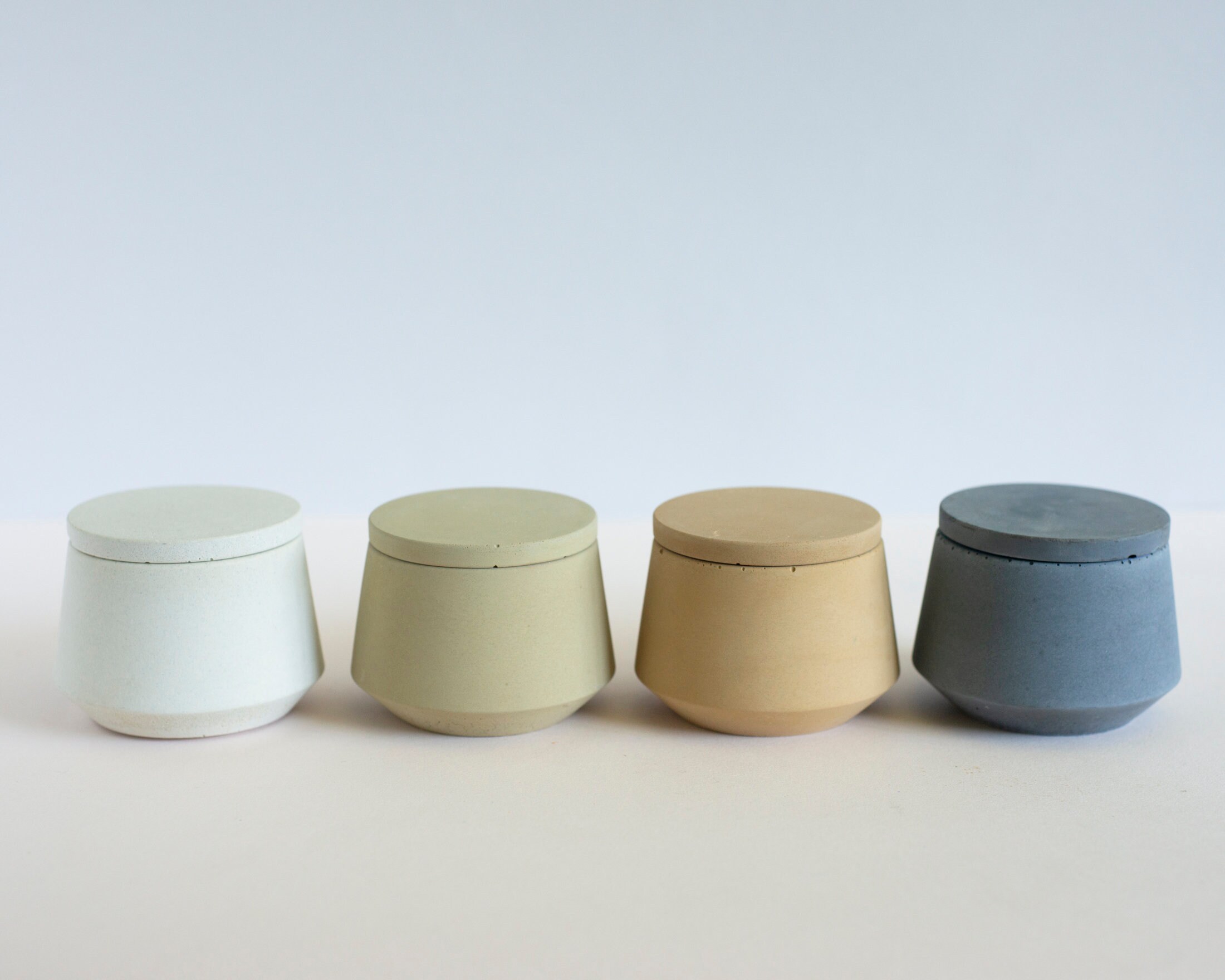 2 Inch Jane Concrete Salt Cellar Spice Lidded Pinch Jar - Muted Colors ...