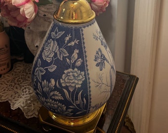 Spode FLORAL Georgian Collection Electric Table Lamp - Blue and White ...
