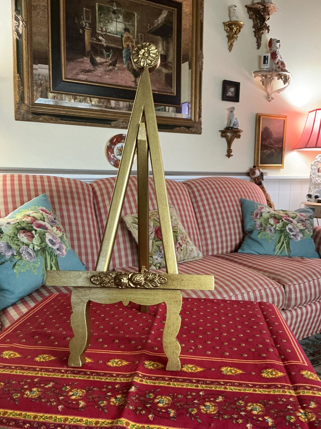 Classic Wood Gold Roses Easel Art Display - Etsy