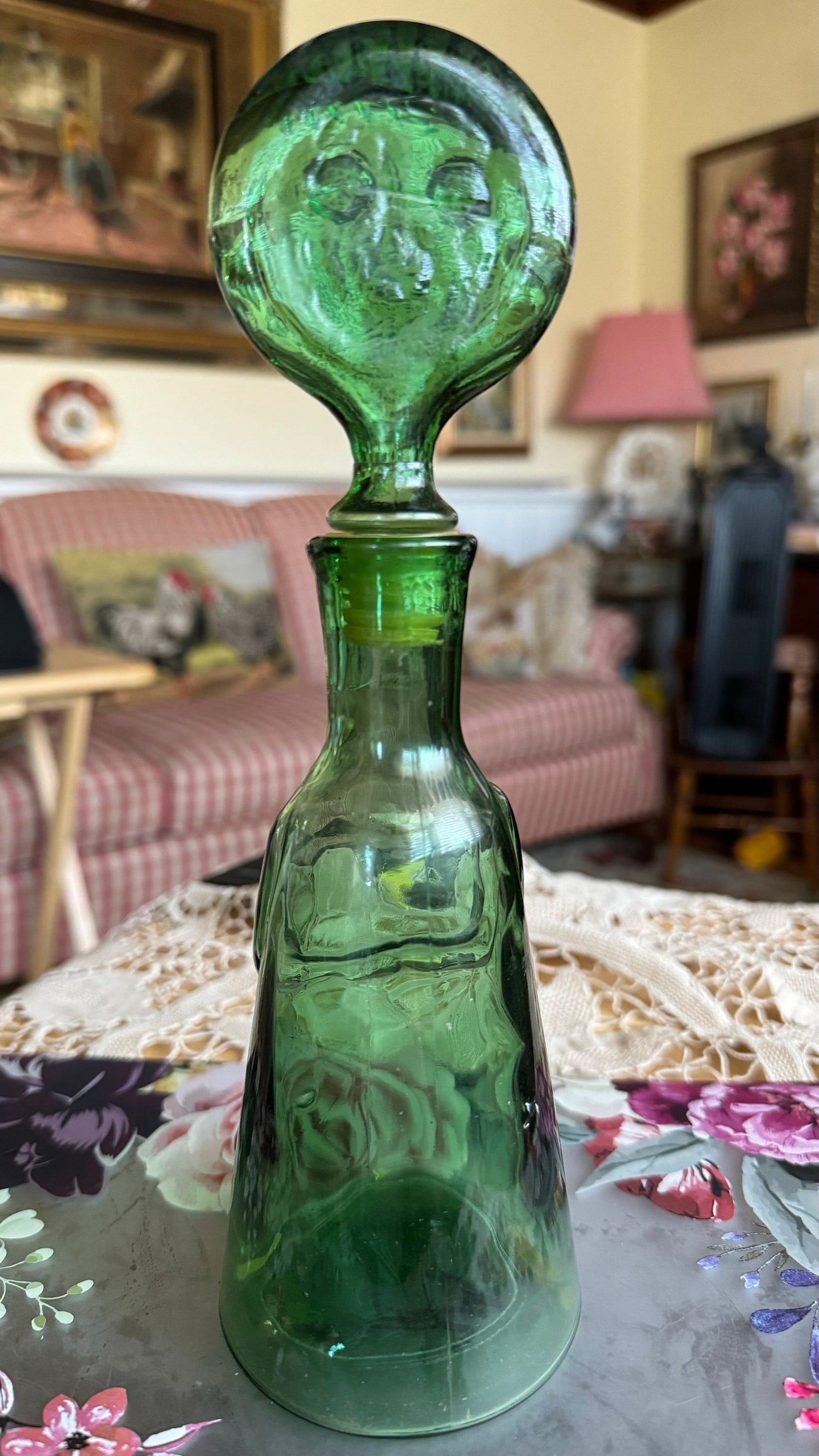 Whimical Vintage Kosta Boda Eric Hoglund Art Glass Face Stopper Bottle ...