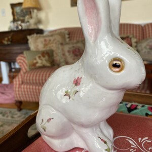 French Country Bunny Rabbit Painted Floral Figurine - Etsy